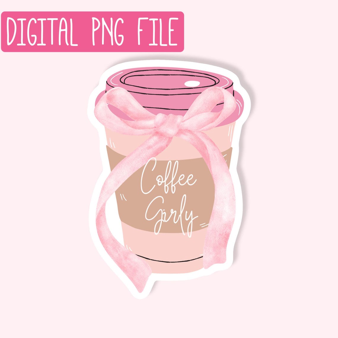 Coffee Girly PNG / Quirky PNG / Sticker PNG / Cute Girly Png / Design ...