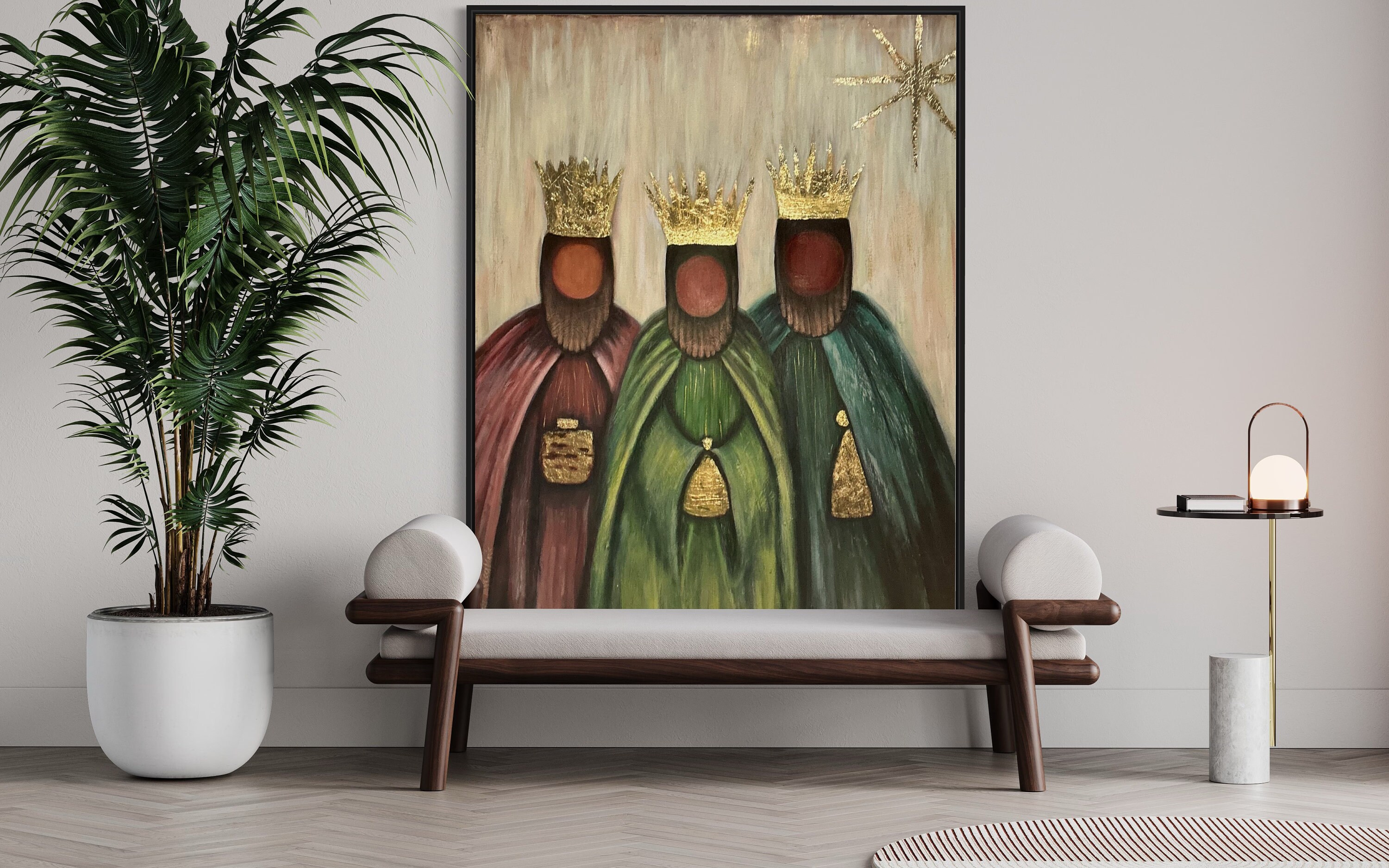 Original Painting Three Kings 48 in X 35in. the Magi, the Three Kings ...