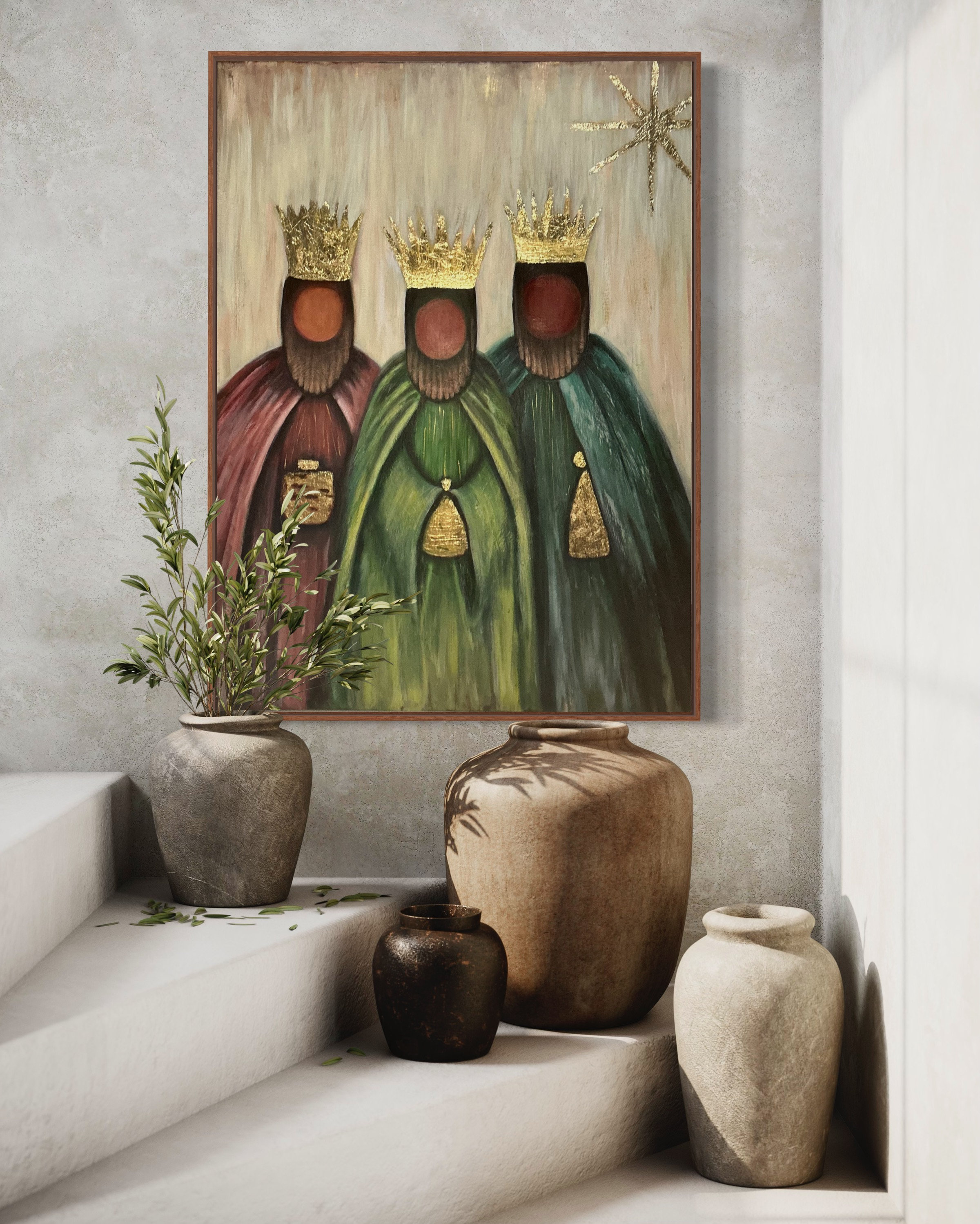 Original Painting Three Kings 48 in X 35in. the Magi, the Three Kings ...