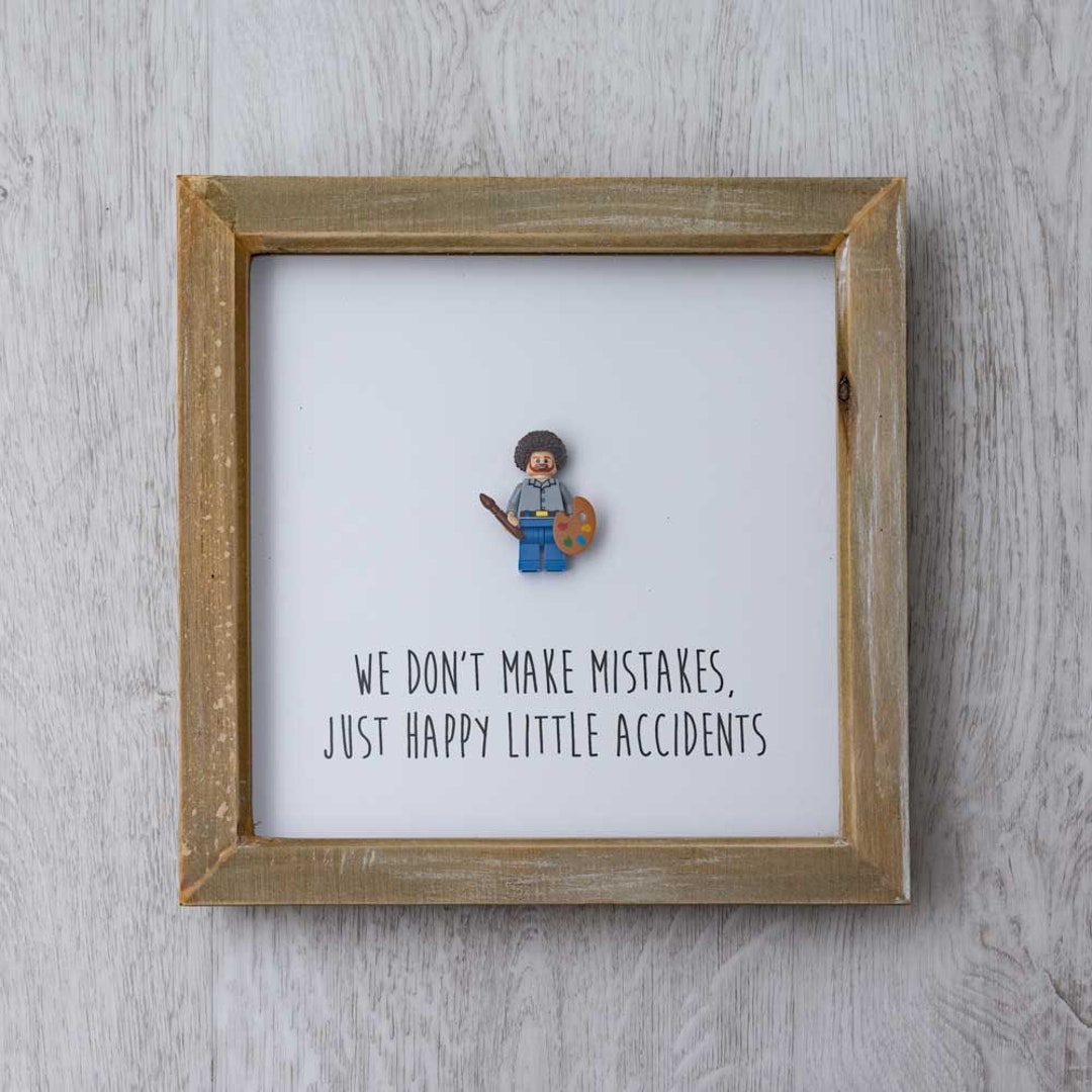Bob Ross Gift Happy Little Accidents Quote | Bob Ross Framed Print ...