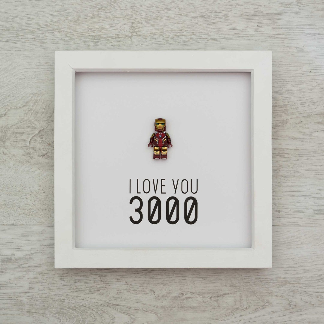 Iron Man Gift I Love You 3000 Iron Man Minifigure Frame Valentines Gift ...
