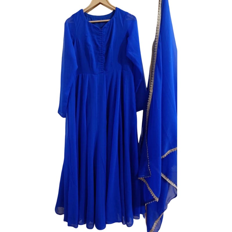 Royal Blue Anarkali - Etsy UK