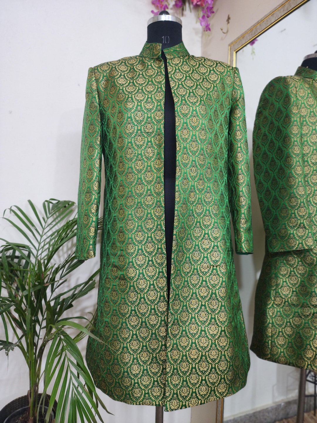 Long Cape Jacket for Women Custom Made Using Brocade Fabric - Etsy