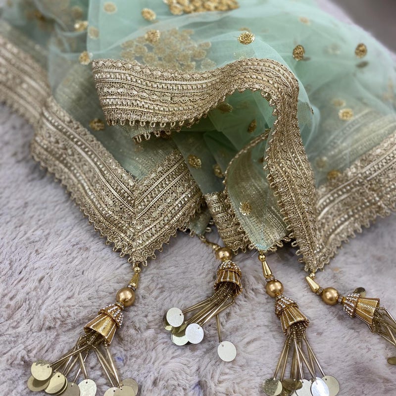 Green Border for Dupatta - Etsy UK