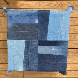 Round Table Cloth, Re-purposed Denim Table Cloth, - Etsy