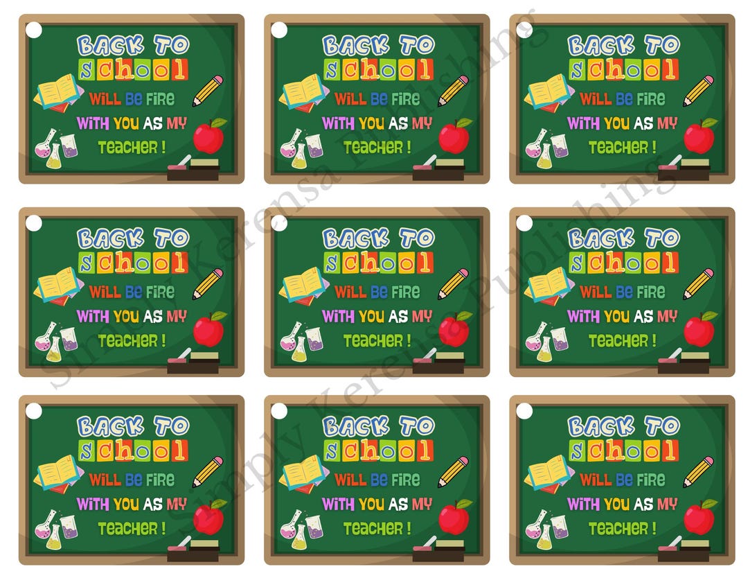 Back to School Teacher Gift Tags/ Colorful Teacher Appreciation Tags ...