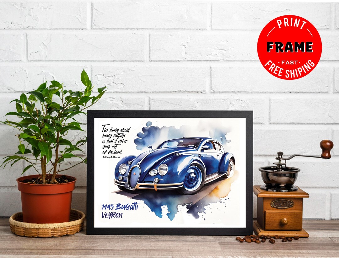 Bugatti Veyron, Framed Wall Art, Framed Car Poster, Home Office Decor ...