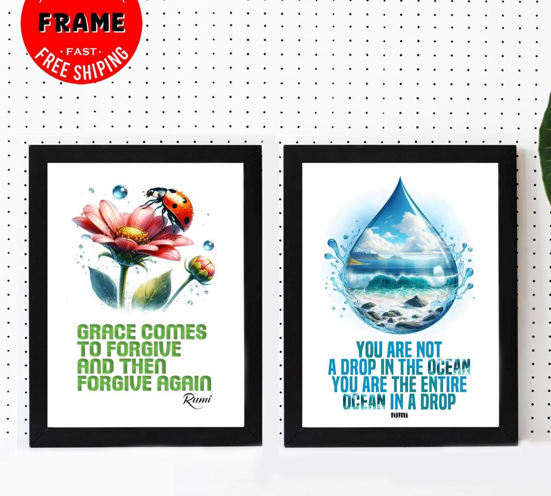 Framed Rumi Quote Poster, Spiritual Quote, Rumi Poem, Rumi Quote Wall ...