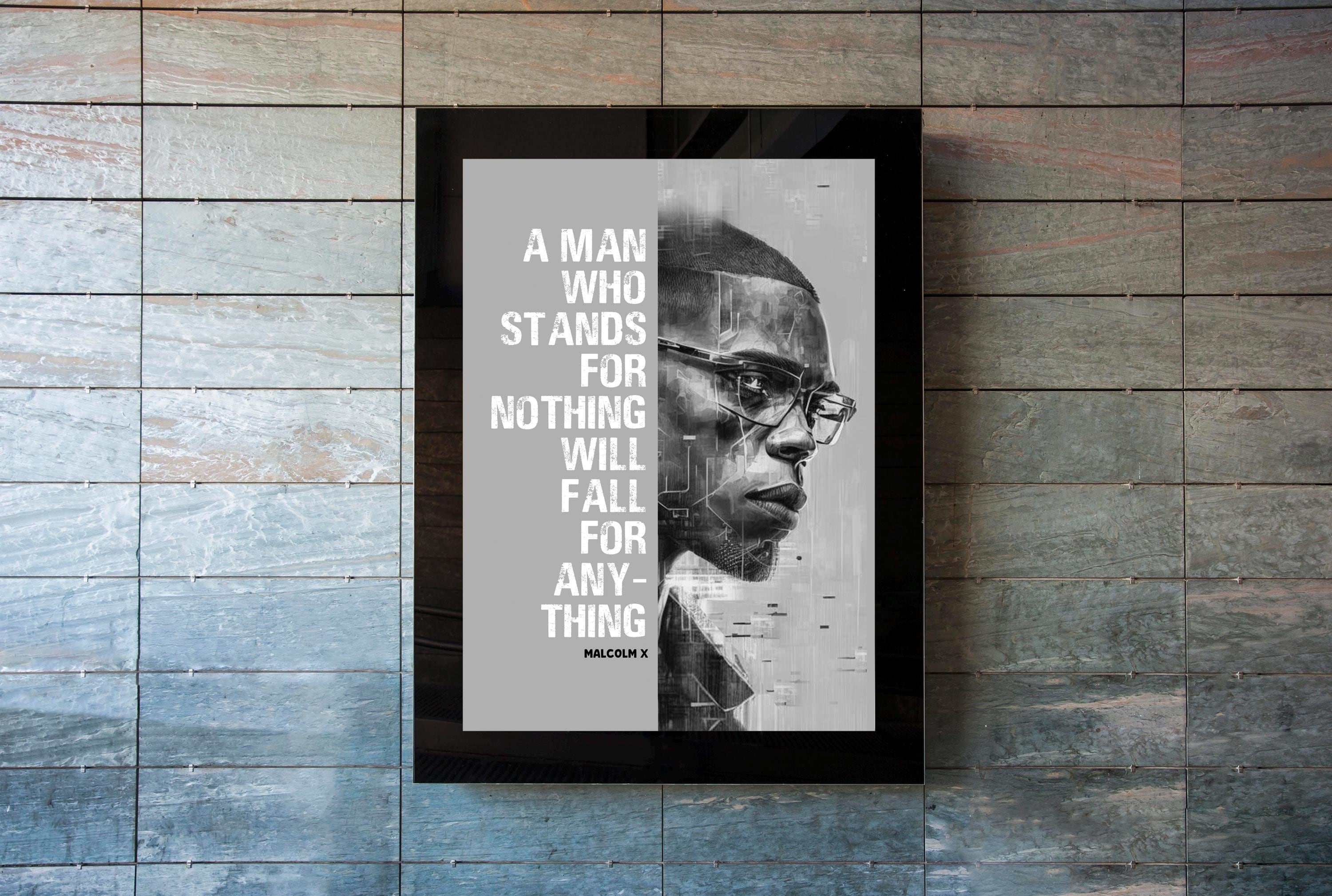 Malcolm X Quote Framed Poster, Famous Quotes Poster, Famous ...