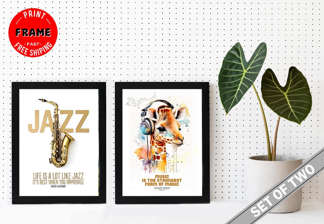 Framed Music Quotes Wall Art, Music Quotes Poster, Music Wall Decor ...