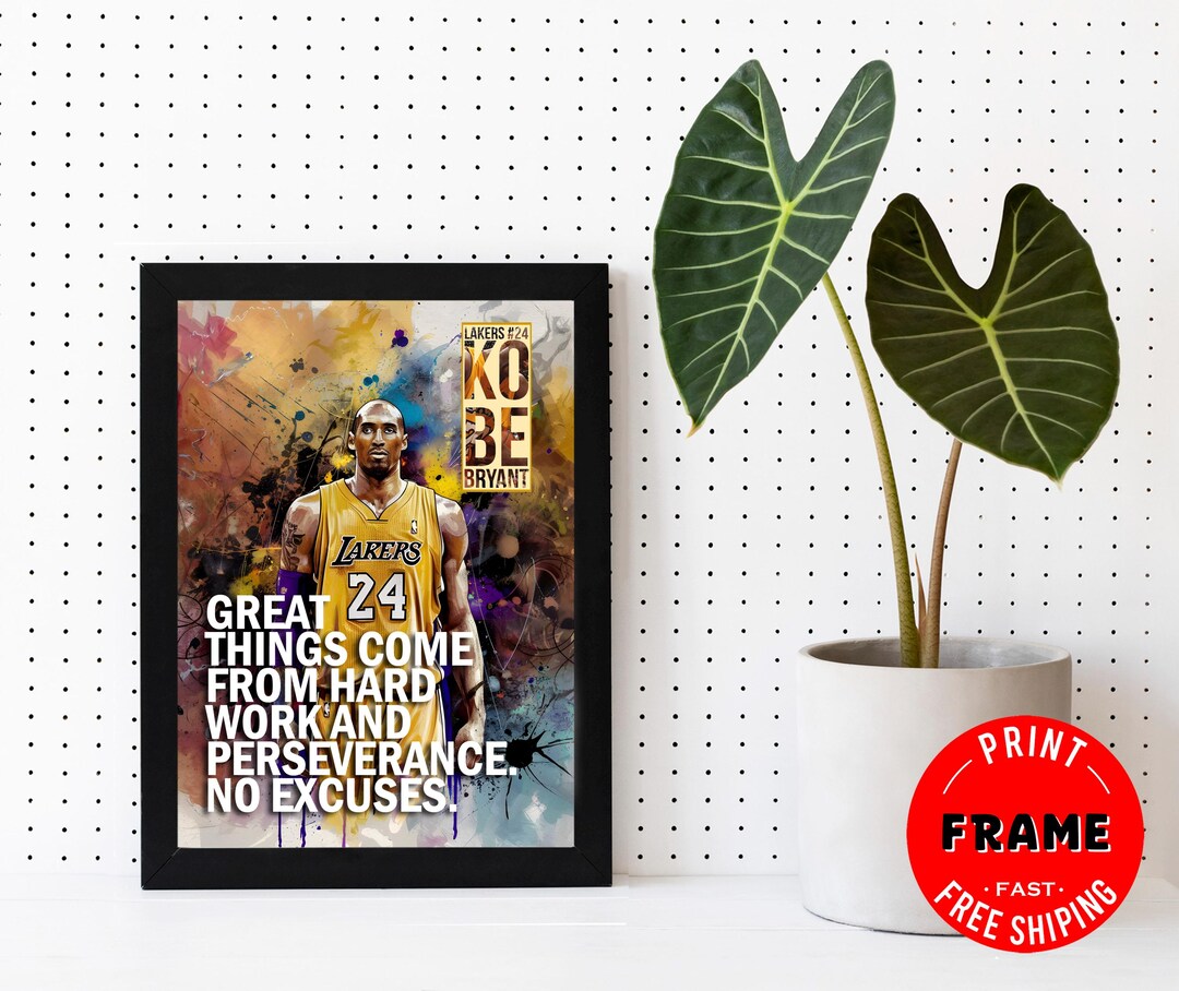 Kobe Bryant Poster, Framed Sports Quotes Poster, Famous Athlete Quote ...
