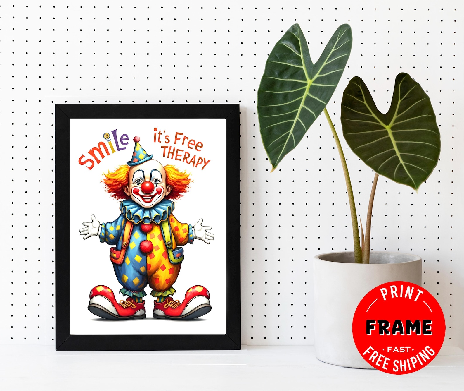 Smile It's Free Therapy, Framed Mental Health Wall Art, Mental Health ...