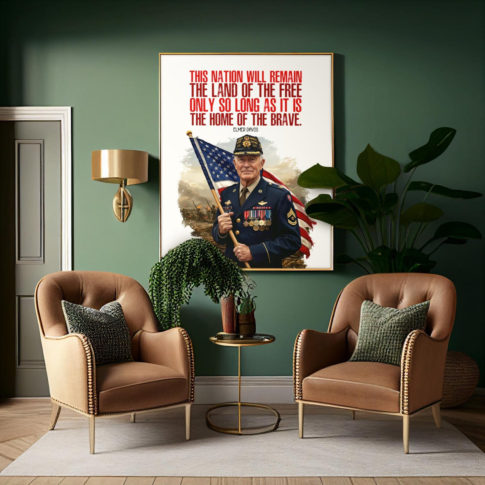 This Nation Will Remain The... Veteran Day Framed Poster, Memorial Day ...
