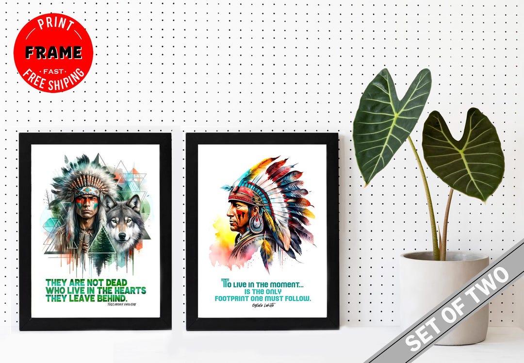 Framed Native American Quotes Wall Art, Native American Poster, Indian ...