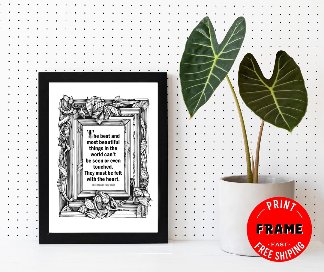 Helen Keller Quote Framed Poster, Inspirational & Motivational Quotes ...