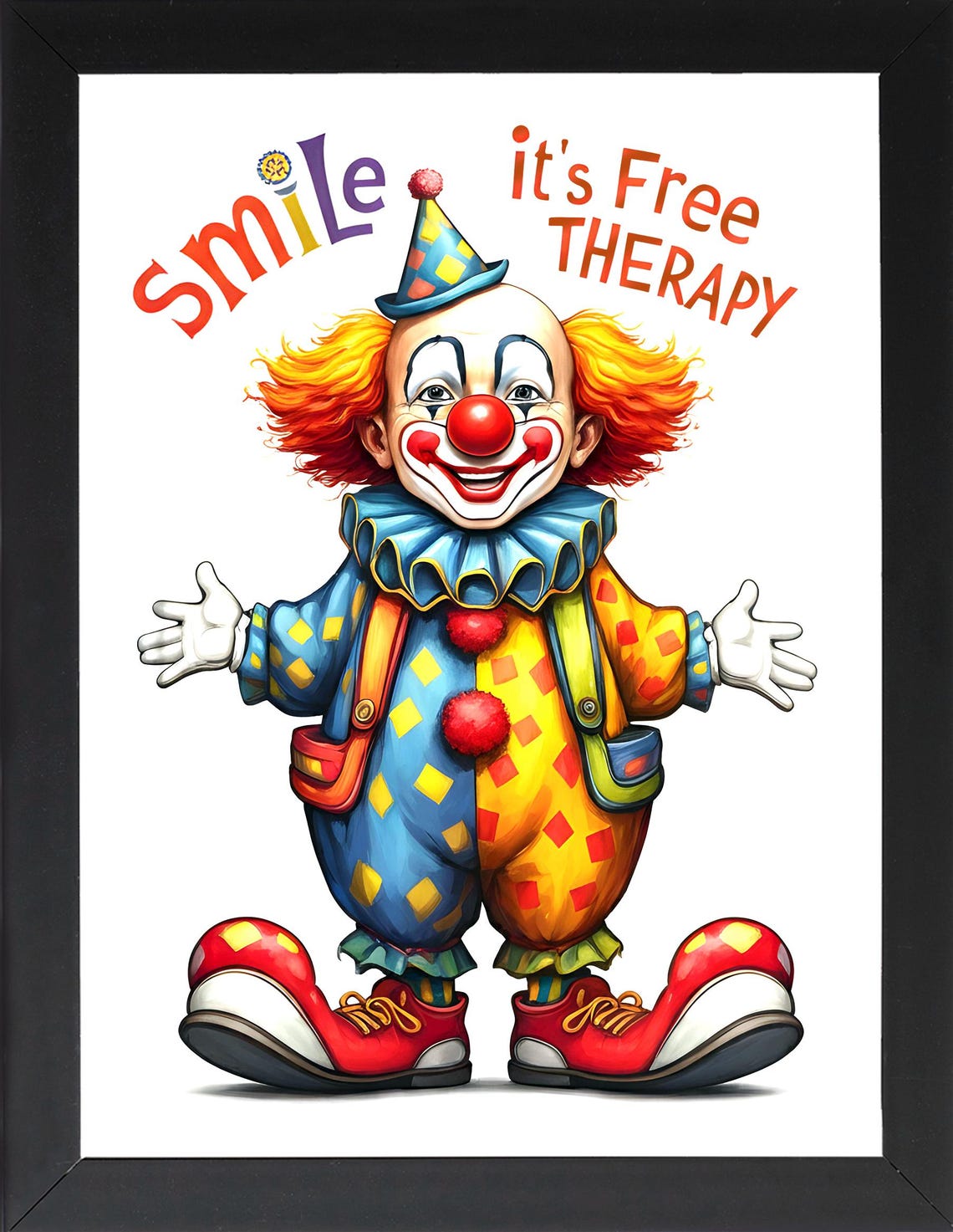 Smile It's Free Therapy, Framed Mental Health Wall Art, Mental Health ...