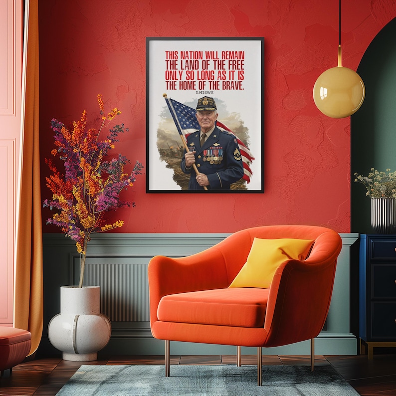 This Nation Will Remain The... Veteran Day Framed Poster, Memorial Day ...