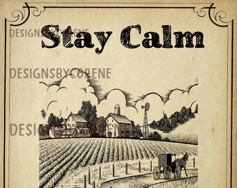 Stay Calm and Start a Farm Quote Wall Art/labels/transfers/tags/logos ...