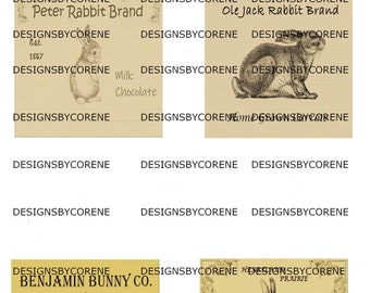 Primitive Easter Rabbit Kitchen Pantry Farmhouse Labels Logo 12970 ...