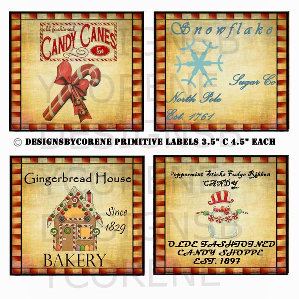 Primitive Labels - Etsy