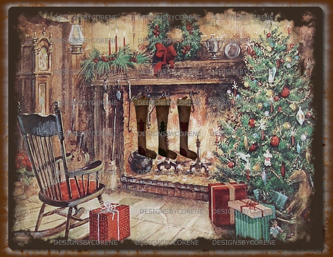 Primitive Rustic Country Cabin Christmas Wall Art - Etsy