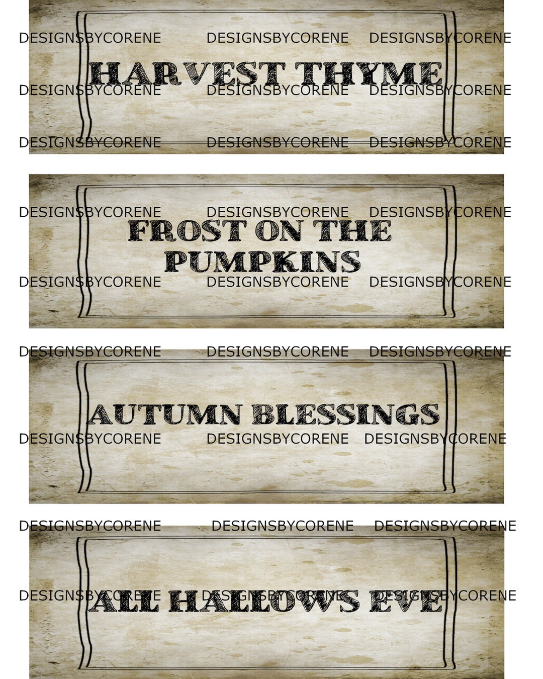 Primitive Prim Autumn Fall Sayings Digital Pantry Labels Many Uses Rag ...
