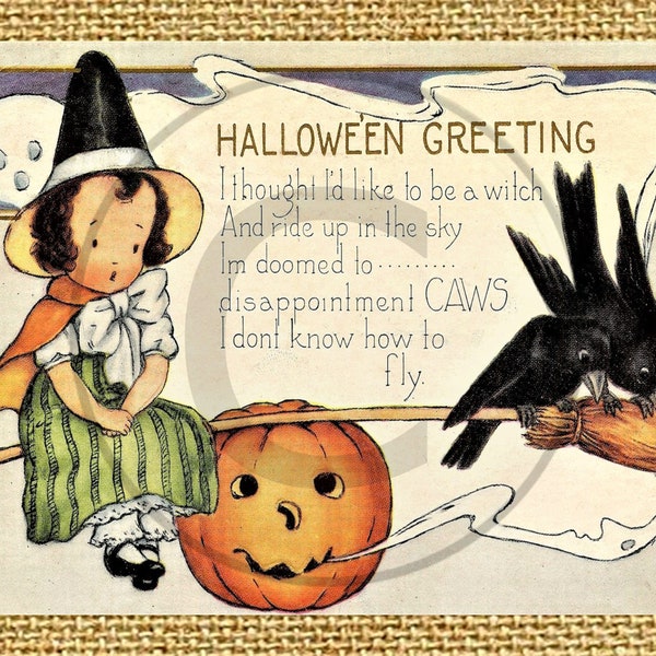 Printable Primitive Halloween Art for Labels - Etsy
