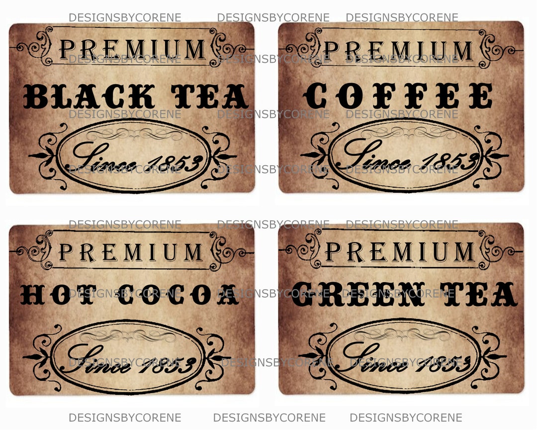 Primitive Kitchen Labels Print Home Decor Printed on Cardstock and ...