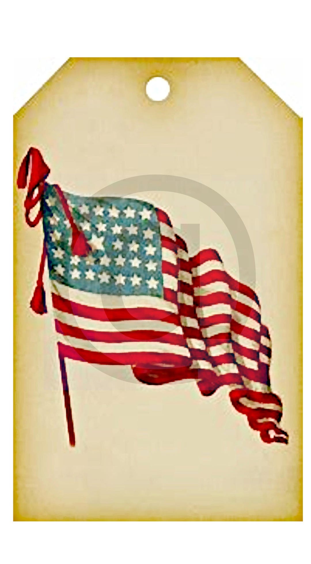 Six Primitive Vintage Flag Tags Digital Download Printable - Etsy