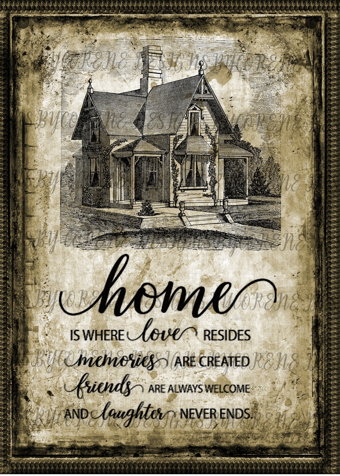 Primitive Home Quote Art Print Farmhouse Country Rustic Wall - Etsy