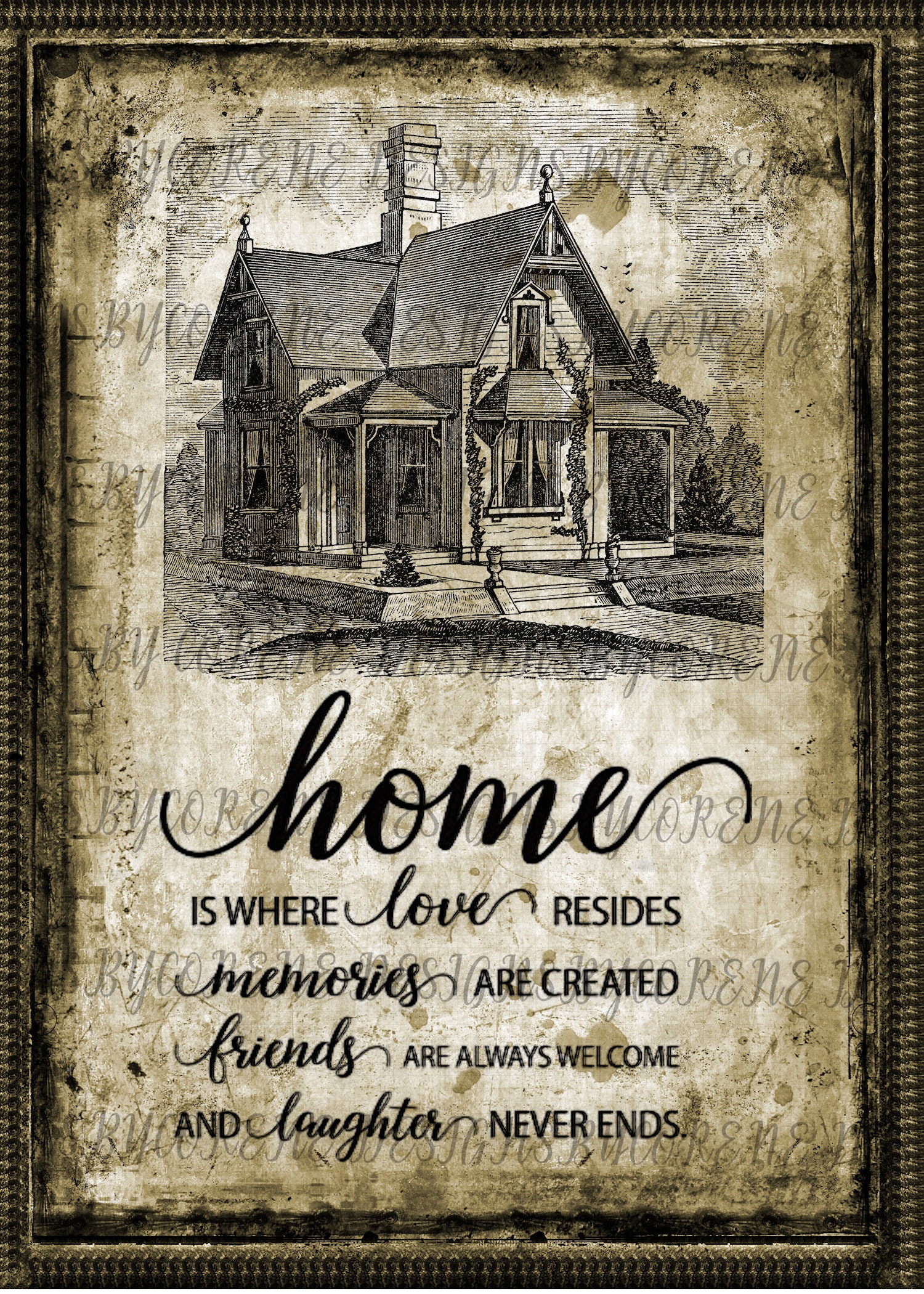 Primitive Home Quote Art Print Farmhouse Country Rustic Wall - Etsy