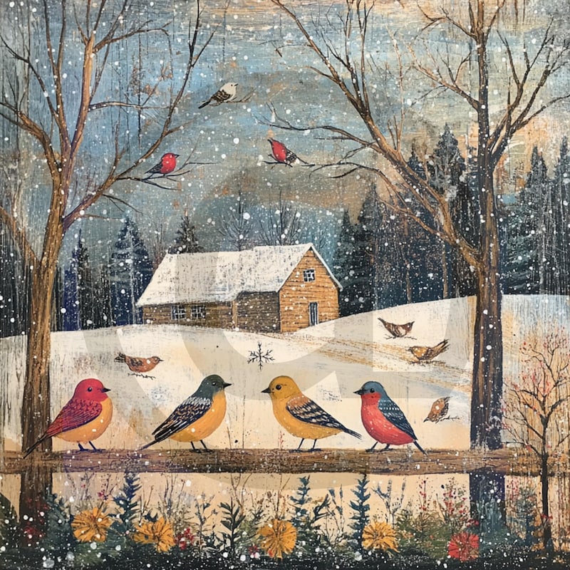 Bird Folk Art - Etsy