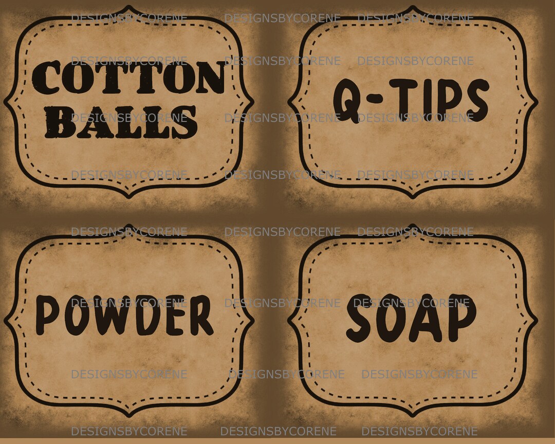 Primitive Bathroom Powder Room Instant Download Digital Pantry - Etsy ...