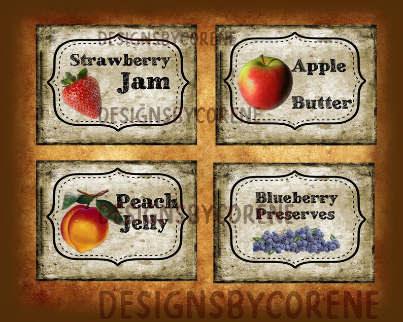 Primitive Home Canning and Preserve Labels/Gift Tag/Tiles/Wall | Etsy