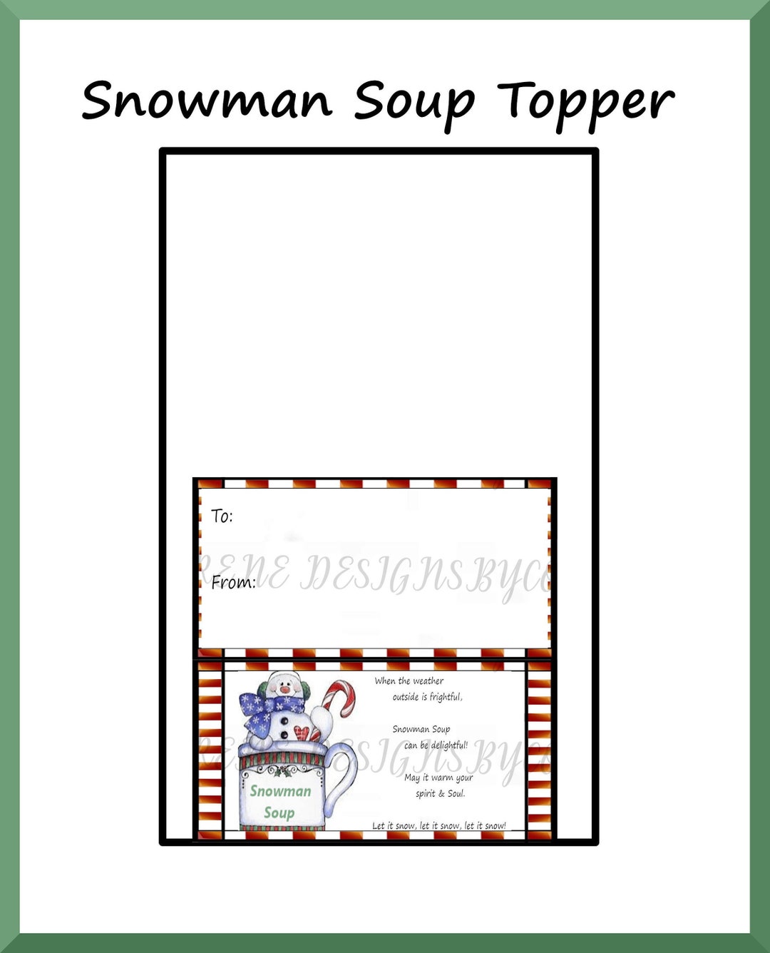 Snowman Soup Tag Topper Digital Printable Good Craft Show Seller ...
