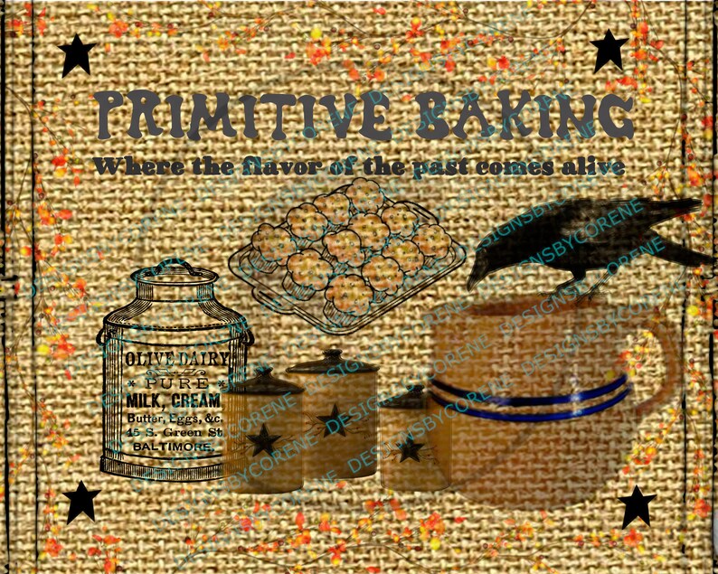 Primitive Baking Labels Feed Sack Logo Tag for Pillows Hang - Etsy