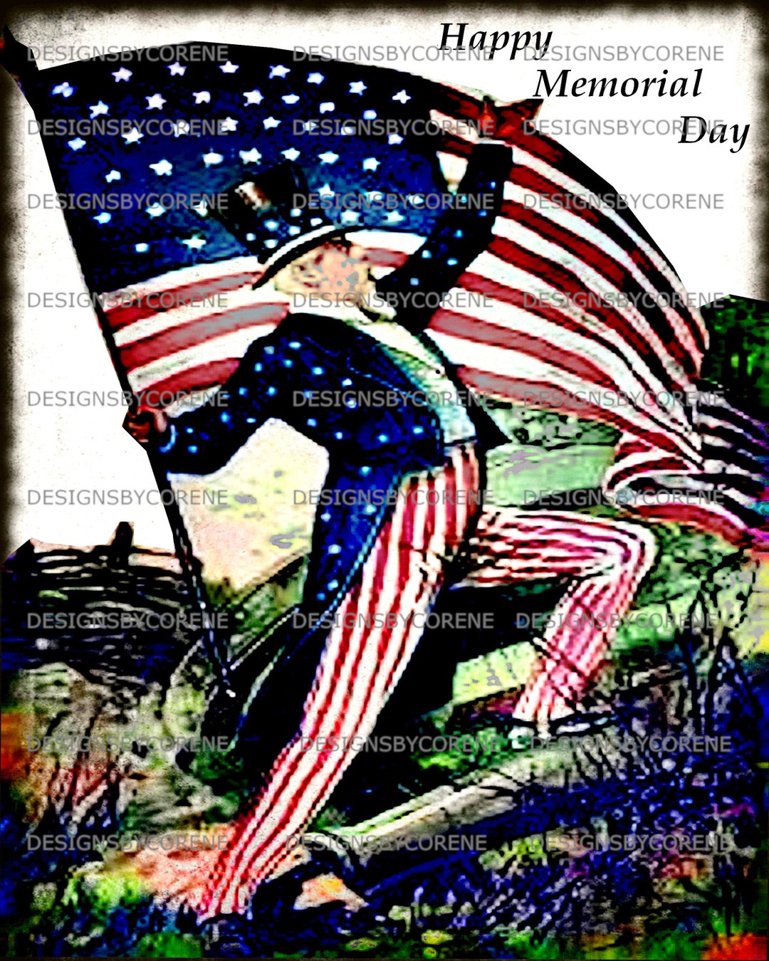 Vintage Memorial Day Uncle Sam Wall Art Decor Digital Download ...