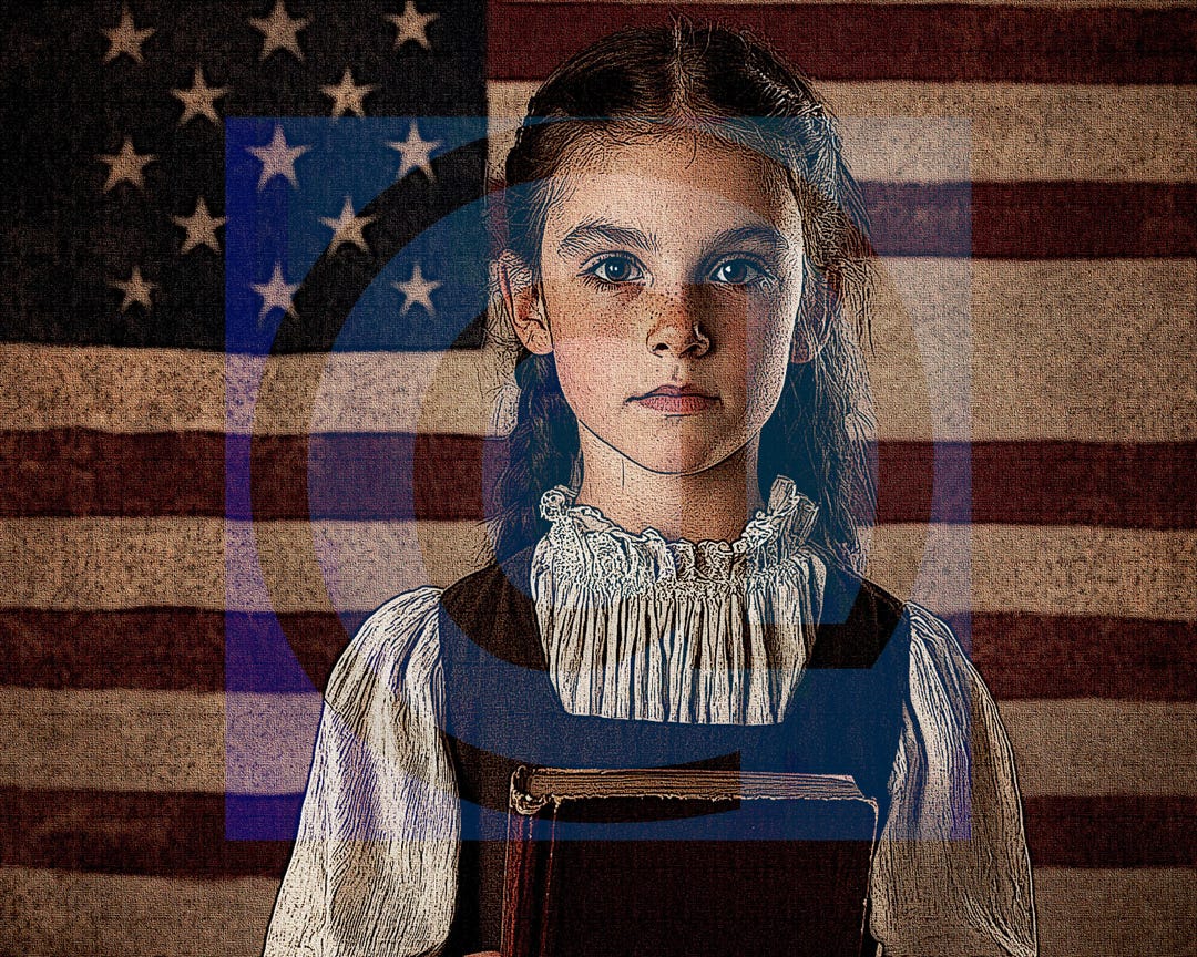 Primitive Americana Colonial Young Girl Portrait Digital Download Image ...