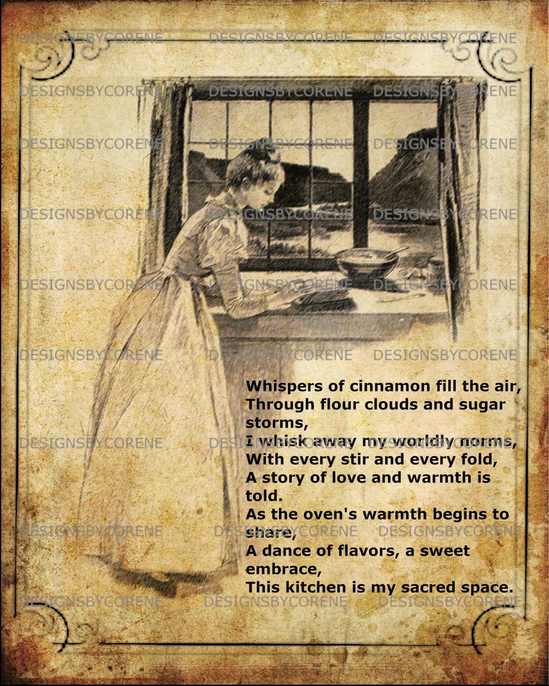Vintage Baking Day Poem Digital Download Wall Art Print - Etsy