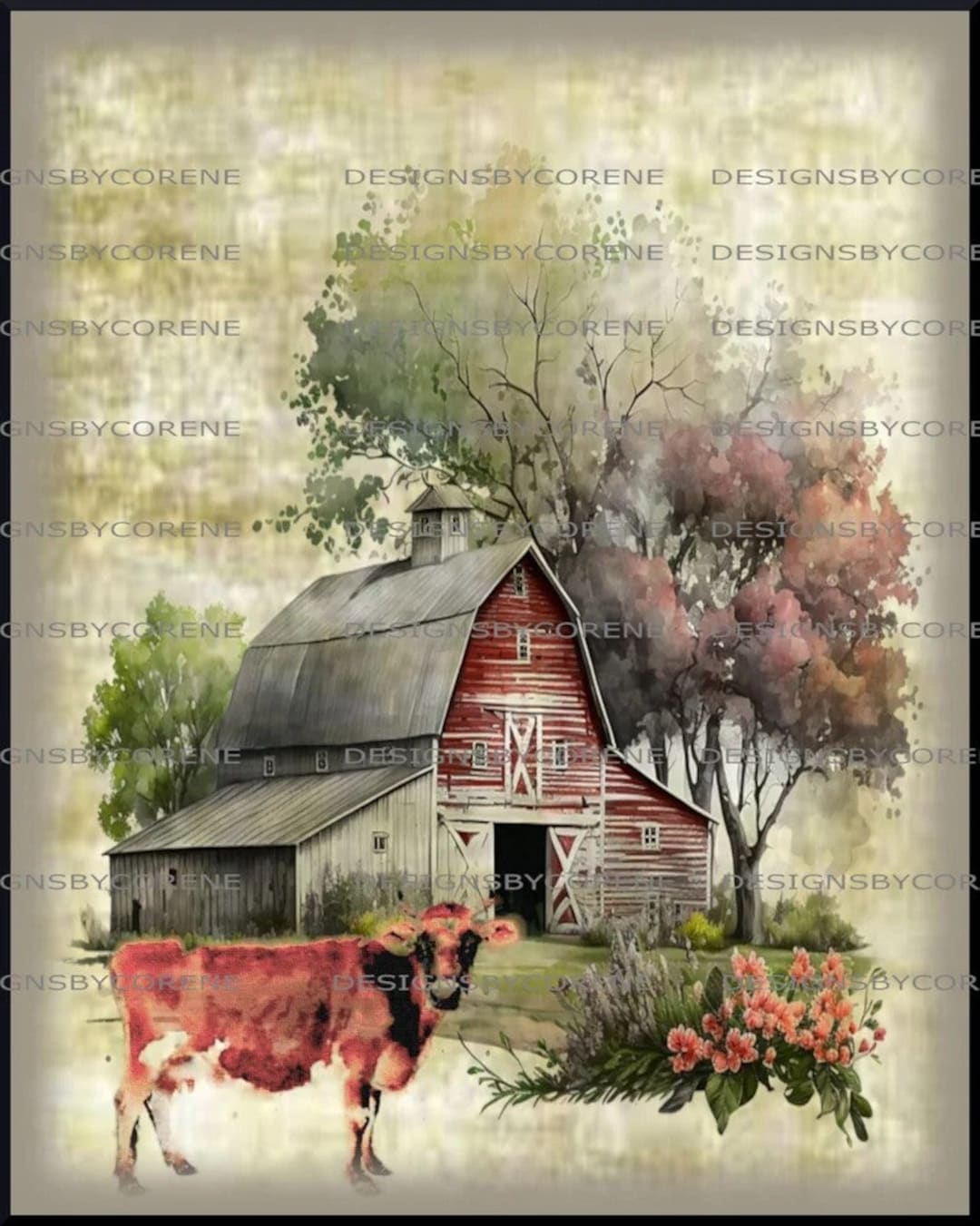 Primitive Farmhouse Cow Barn Wall Art Farmhouse Country Decor Printed ...