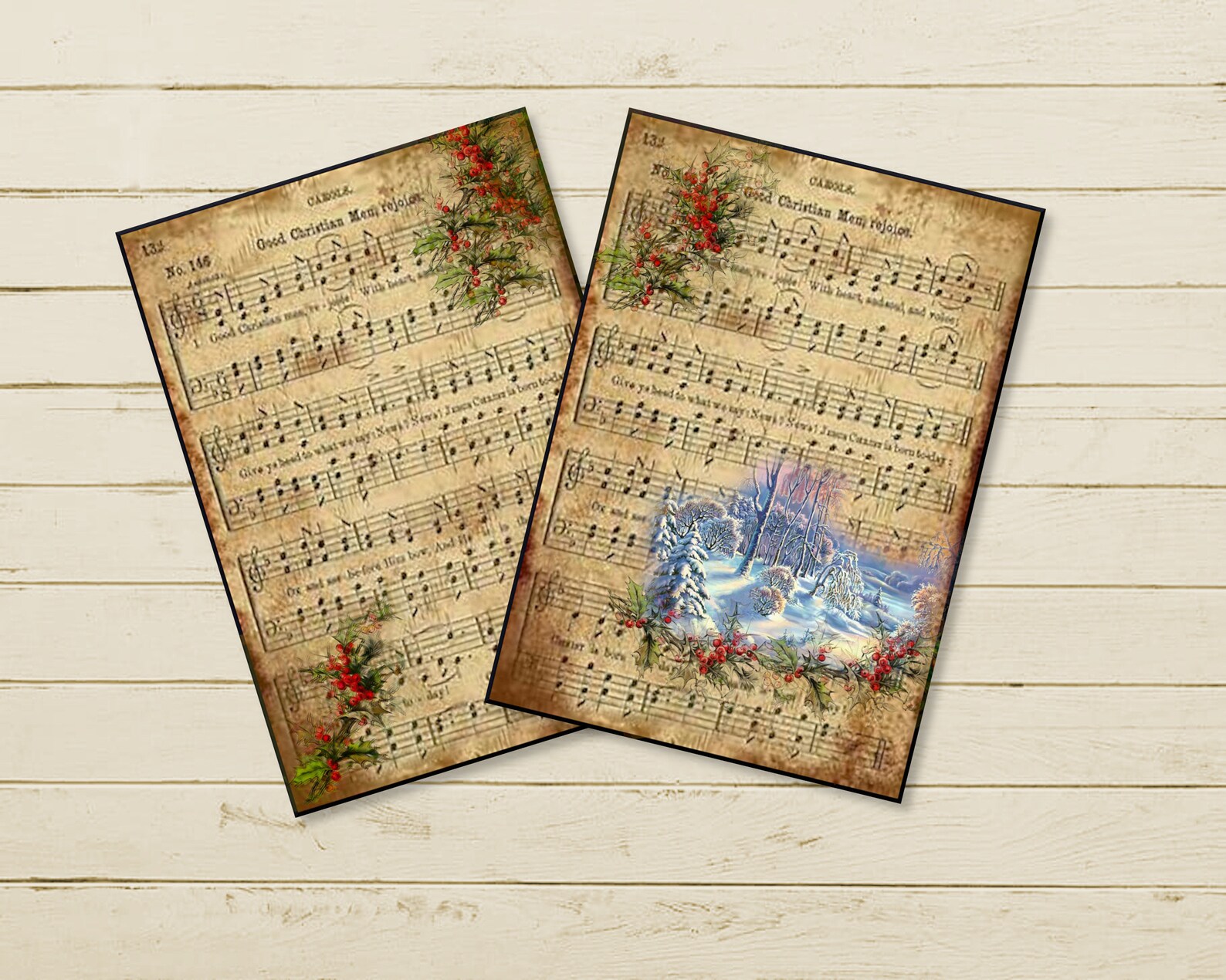 Christmas Digital Collage Sheet Download Digital Paper | Etsy