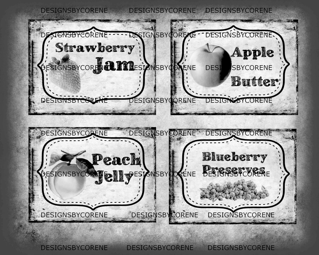 Primitive Home Canning and Preserve Labels/gift Tag/tiles/wall Art ...