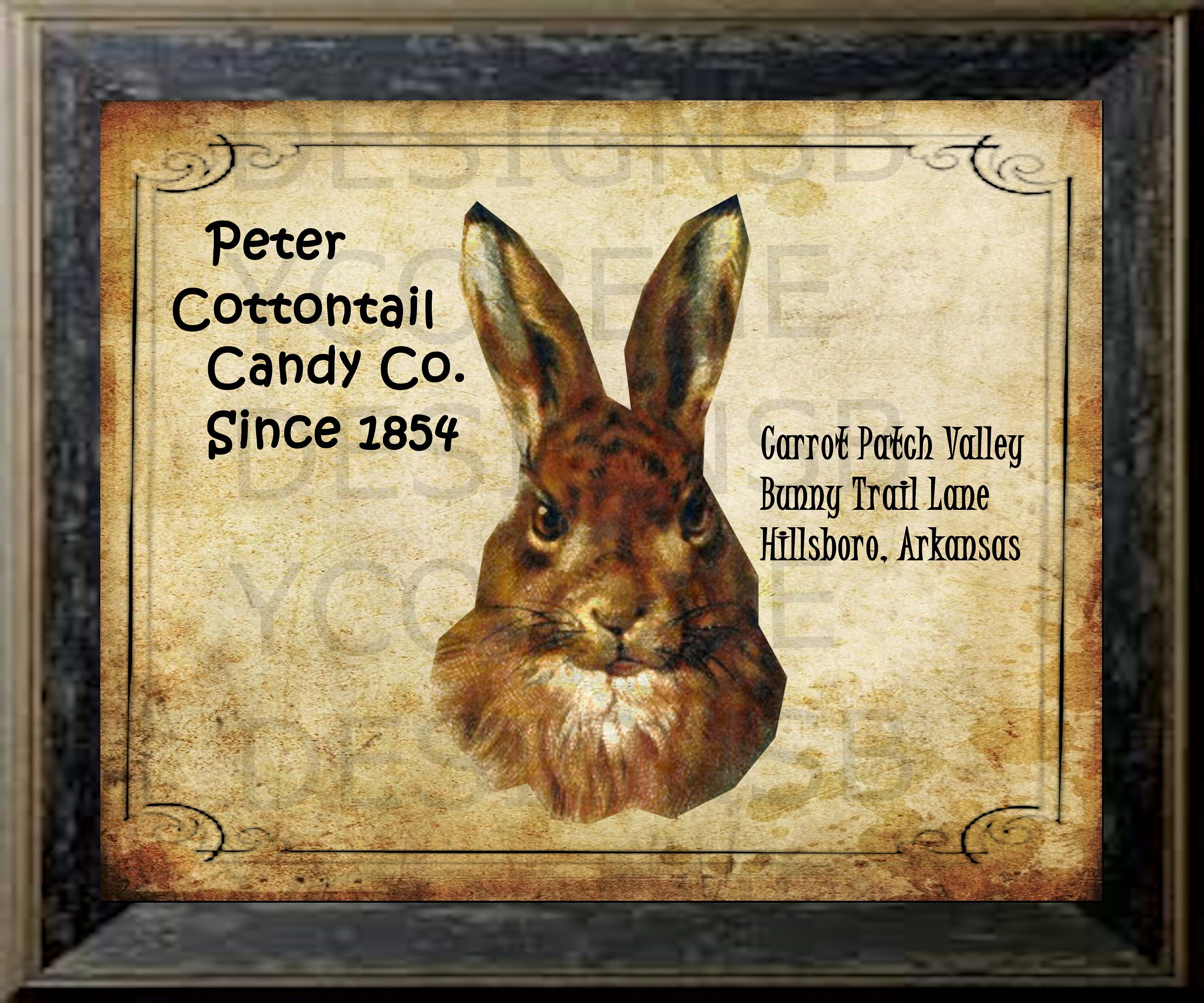 Primitive Vintage Peter Cottontail Printable Digital Image - Etsy