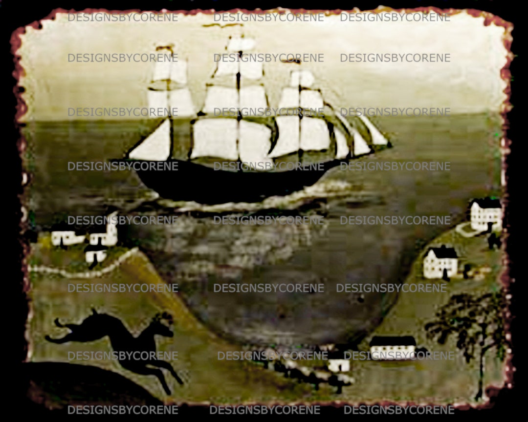 Colonial Sailing Ship Wall Art Print/transfer/card Digital Printable ...