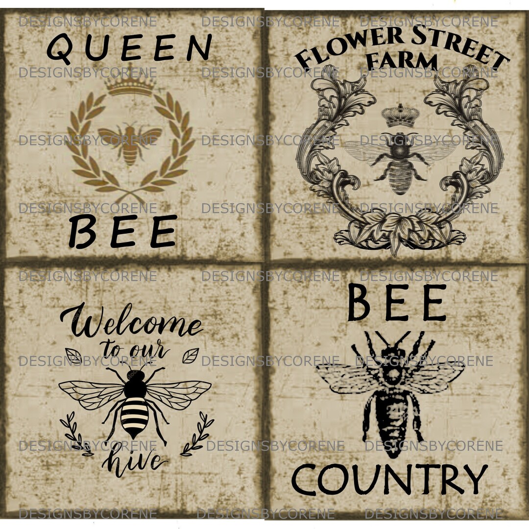 Vintage Primitive Country Bees Label Digital Download Printable Image ...