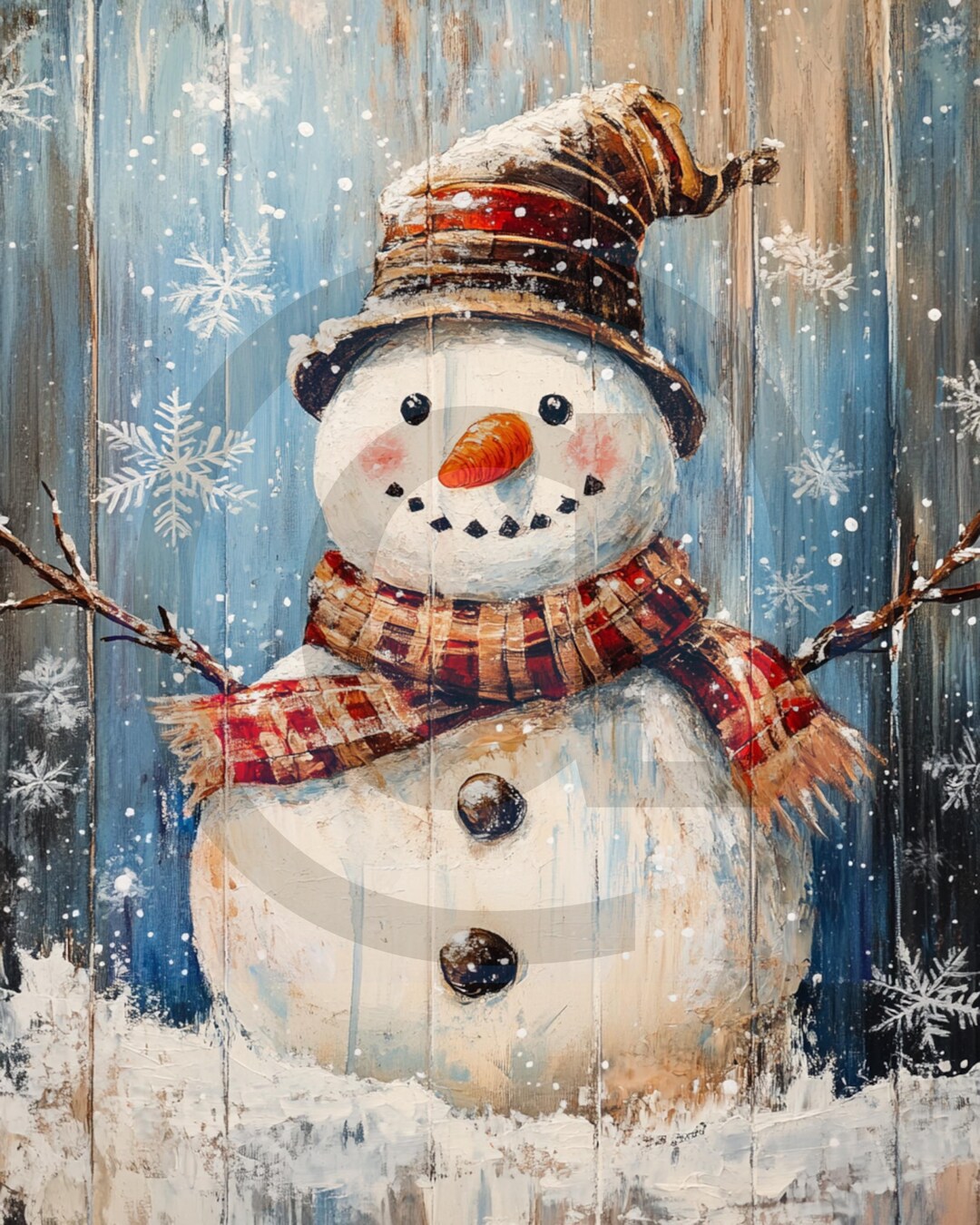 Farmhouse Snowman Bundle Set of 4 Digital Download Wall Art Print/cards ...