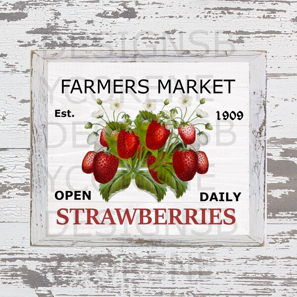 Strawberry Farm Sign - Etsy