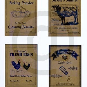 Vintage Primitive Baking Labels Jpeg Digital Pantry Labels Many Uses ...