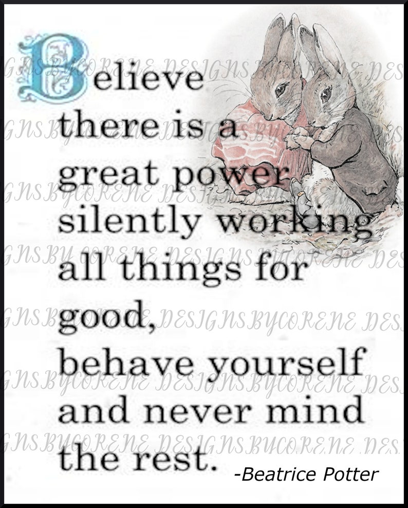 Peter Rabbit Art Quote Print Wall Art Decor Digital Download | Etsy
