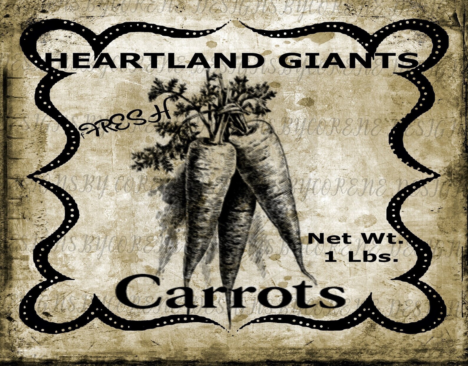 Primitive Vintage Carrot Wall Art Labels Cards Tags Ornies - Etsy